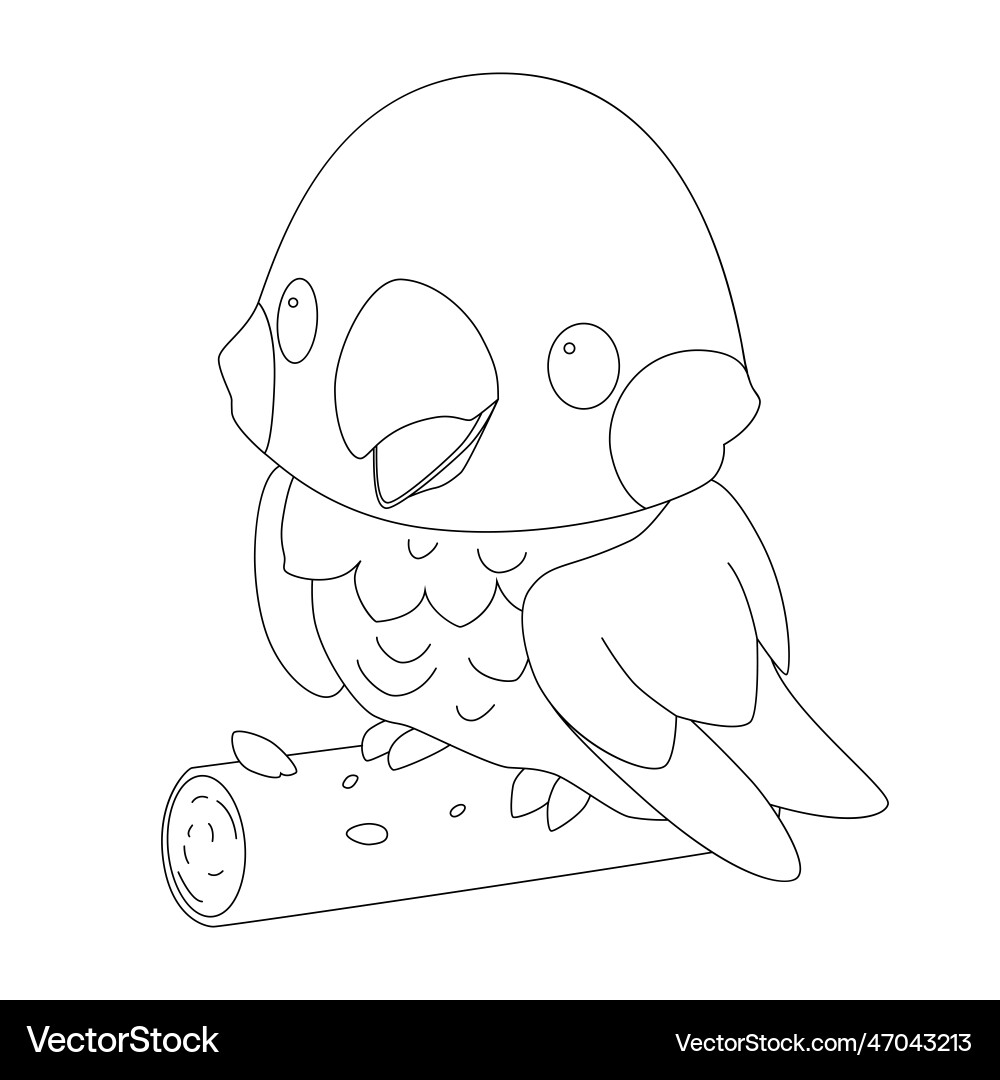 Cute little parrot with a kind smiling face Vector Image