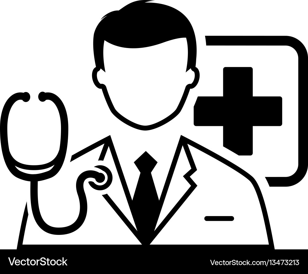 Doctor consultation icon flat design Royalty Free Vector