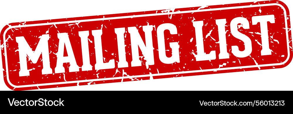Mailing list rectangular sign stamp Royalty Free Vector