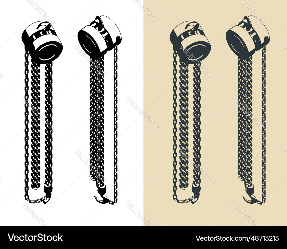 Manual chain block Royalty Free Vector Image - VectorStock