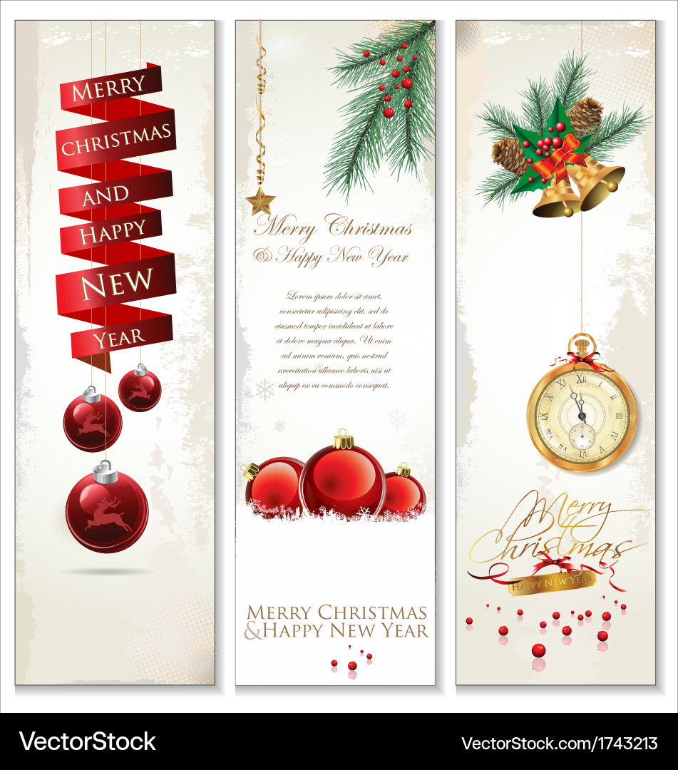 Merry christmas banner set Royalty Free Vector Image