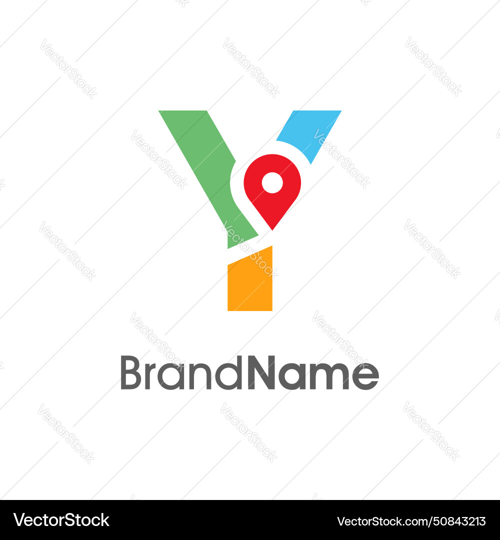 Modern initial y maps location logo Royalty Free Vector