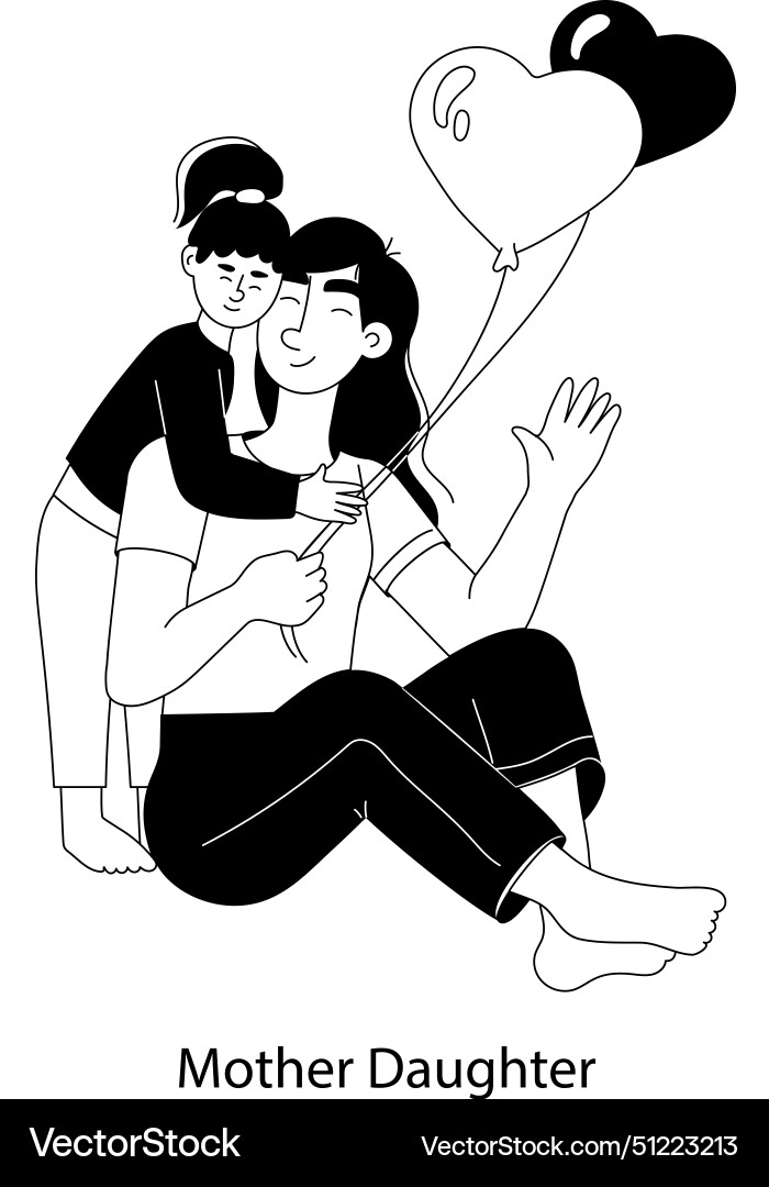 Mother daughter Royalty Free Vector Image - VectorStock