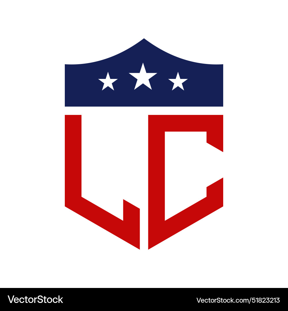 Patriotic lc logo design letter Royalty Free Vector Image
