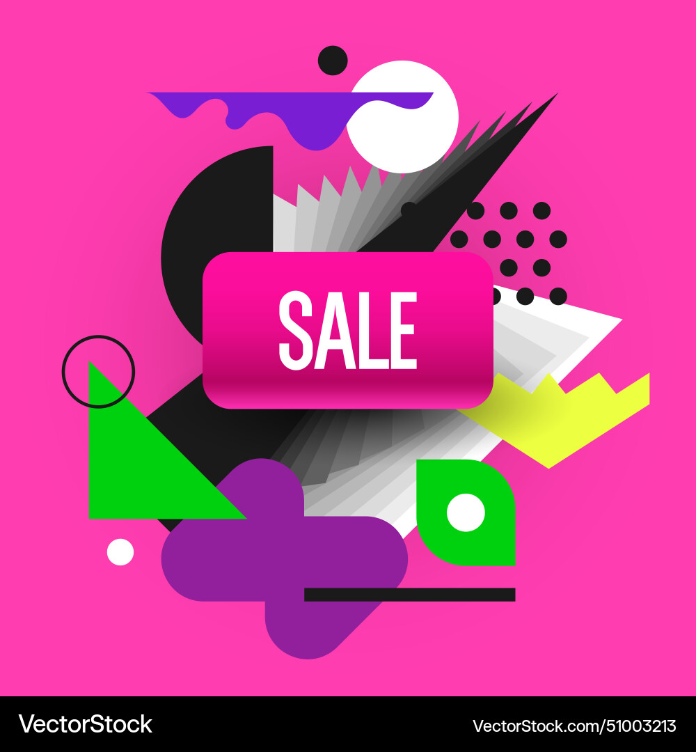 Poster sale bright abstract background Royalty Free Vector