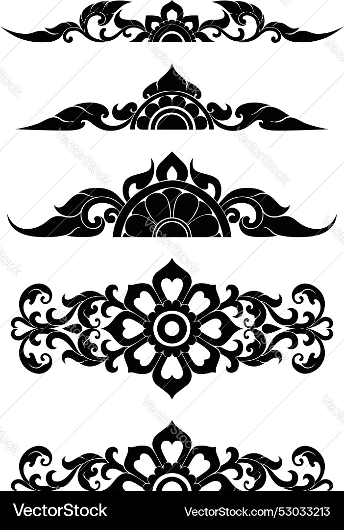Thai pattern motif for asian art style decoration Vector Image