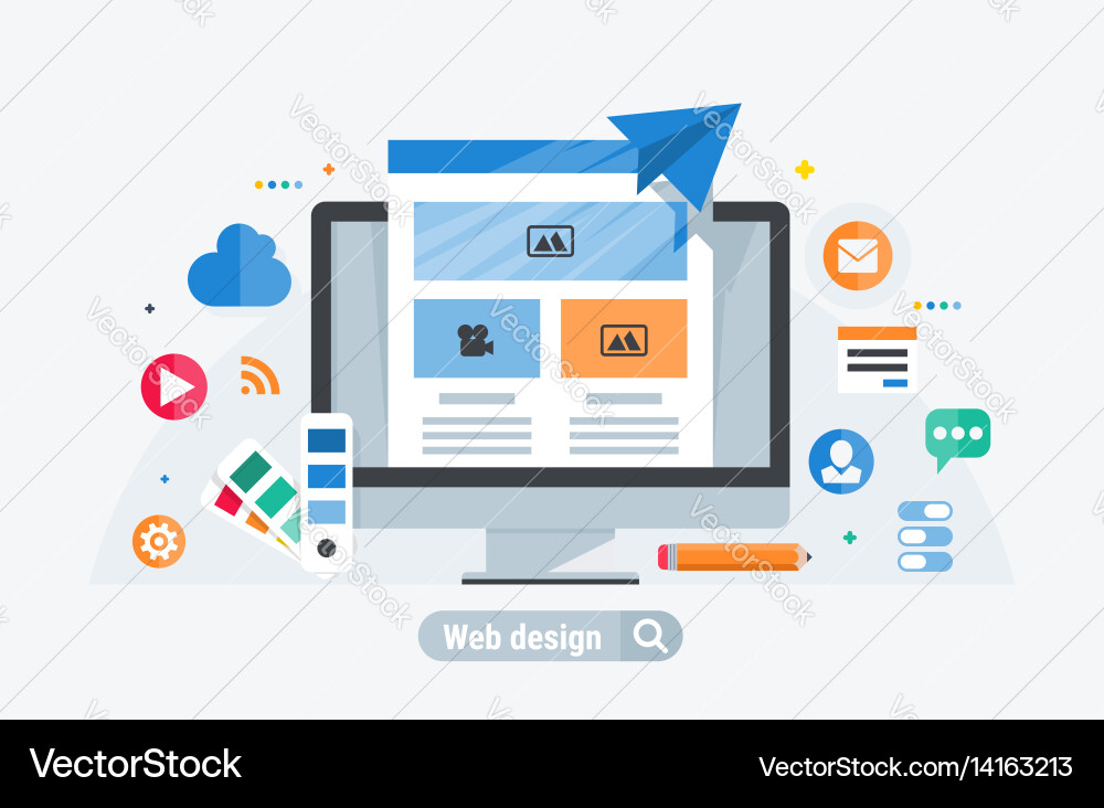 Web design build Royalty Free Vector Image - VectorStock