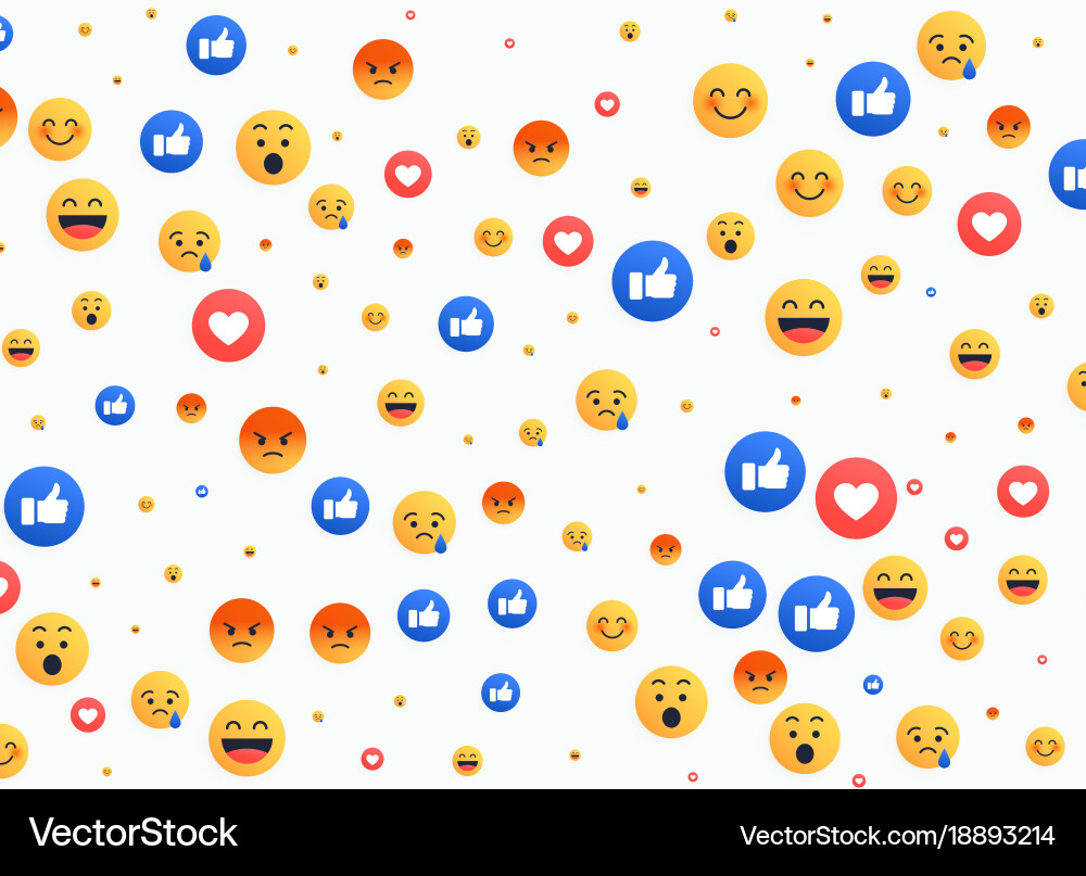 Abstract isolated emoji background icons Vector Image