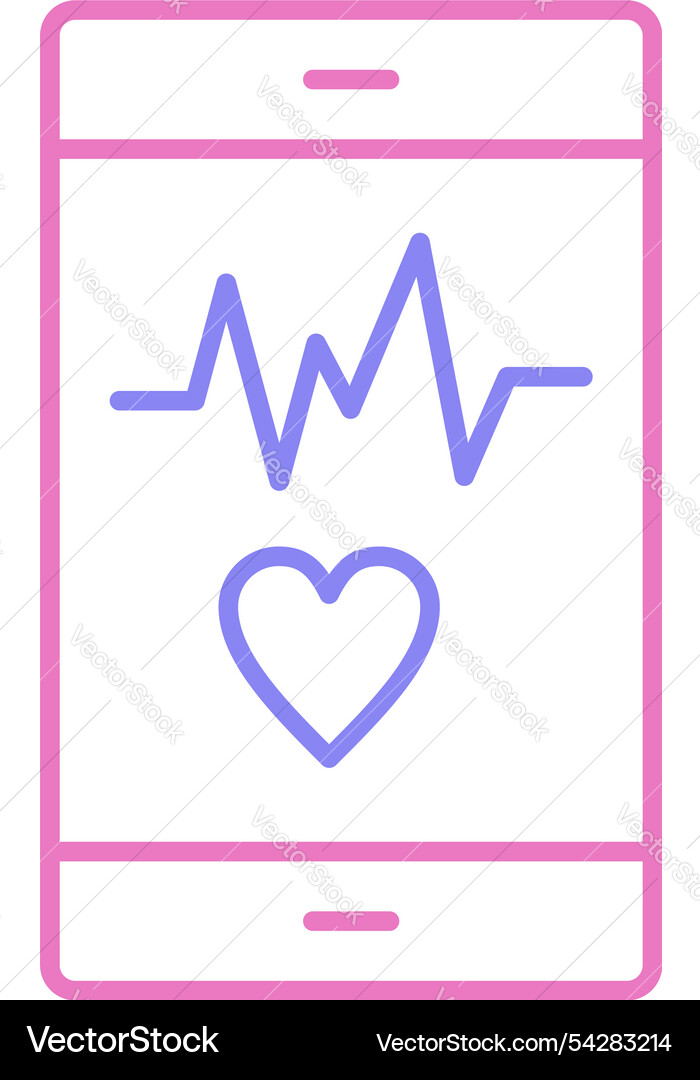 Cellular phone line two colour icon Royalty Free Vector