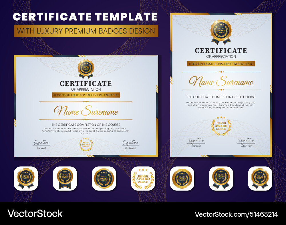 Certificate template Royalty Free Vector Image