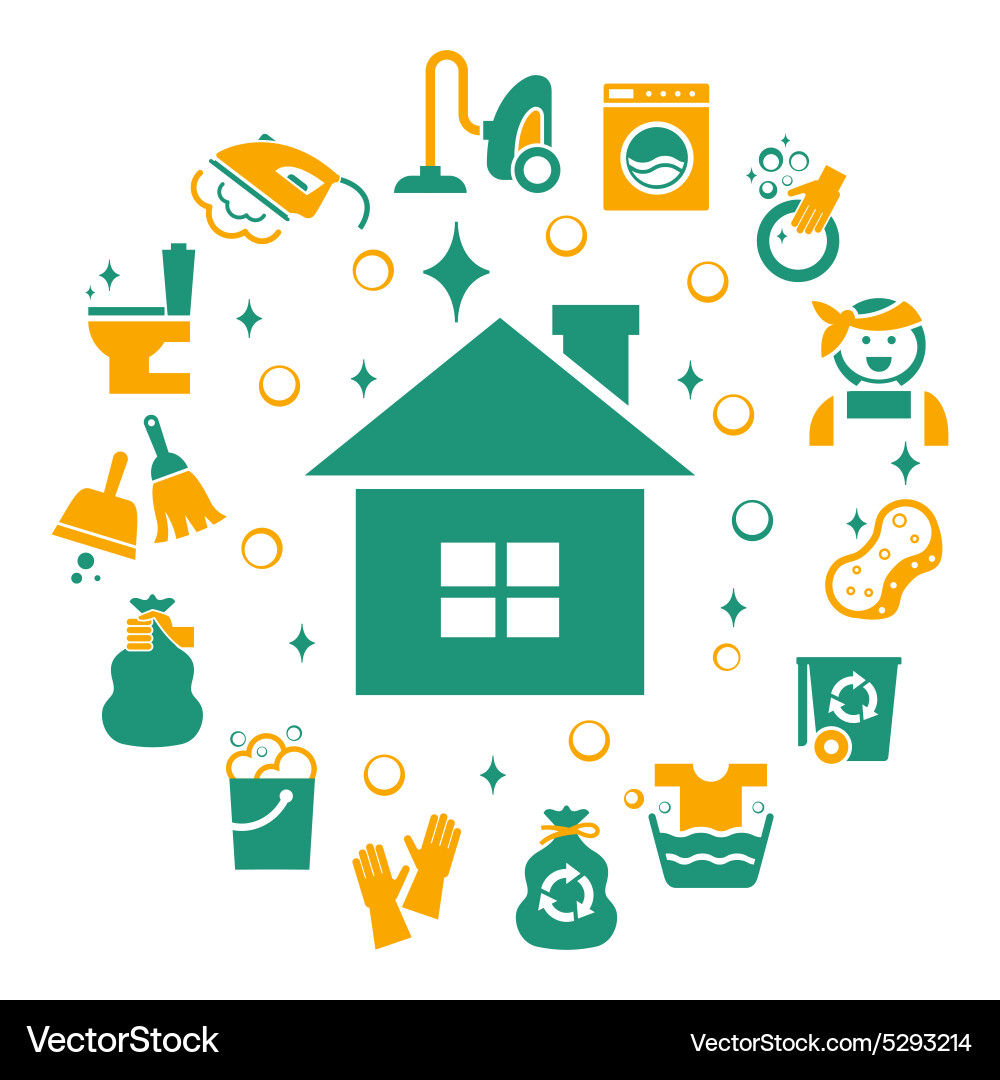 Reinigung Icons - Housekeeping & Hygiene Vektorbild