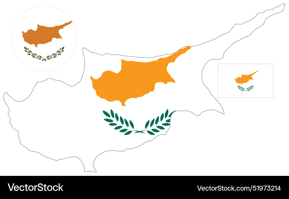 Cyprus map and flag Royalty Free Vector Image - VectorStock