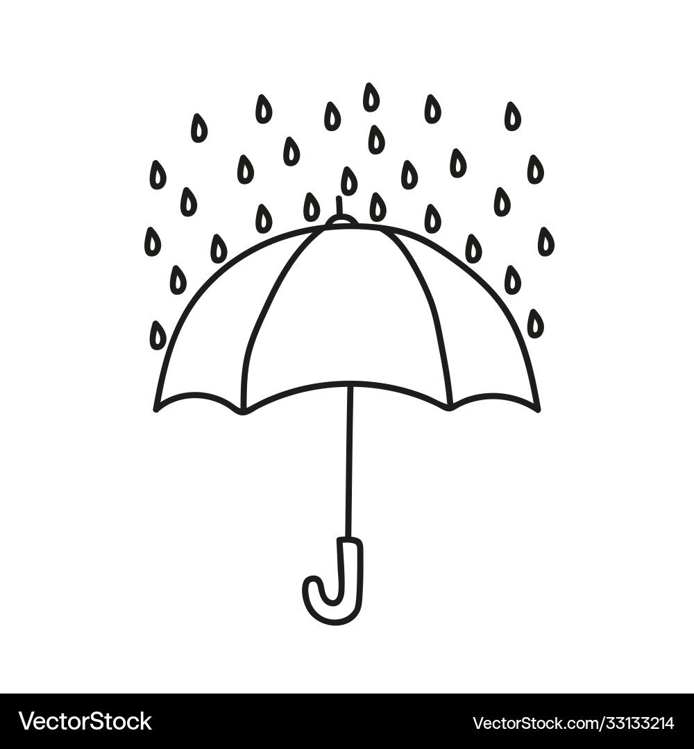 Doodle umbrella Royalty Free Vector Image - VectorStock