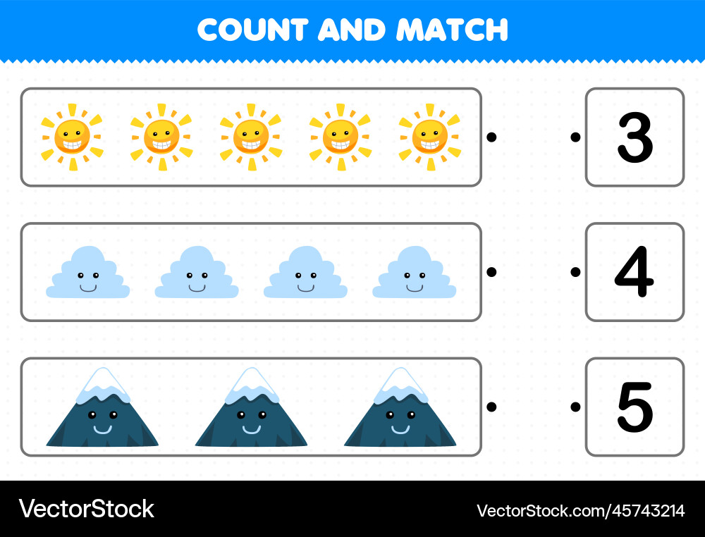 Education game for children count the number Vector Image