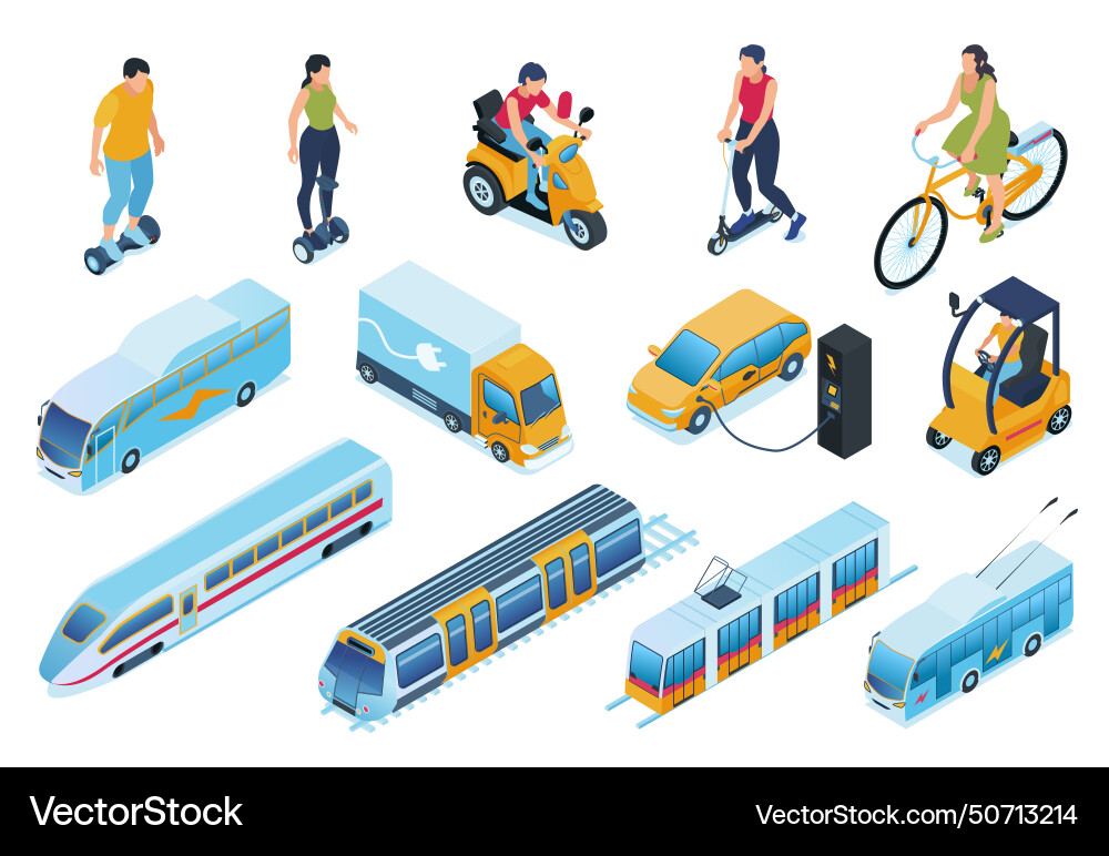 Electric transport set Royalty Free Vector Image