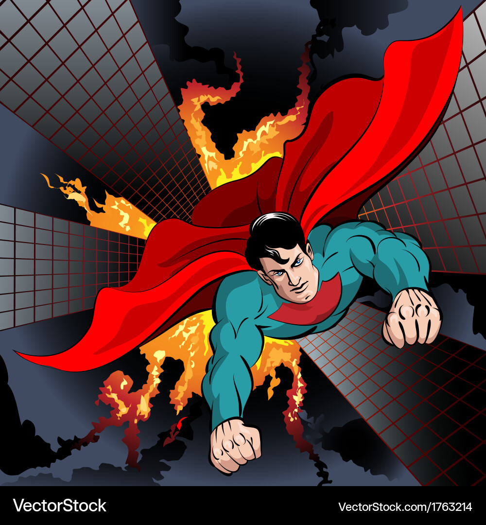 Flying superhero Royalty Free Vector Image - VectorStock