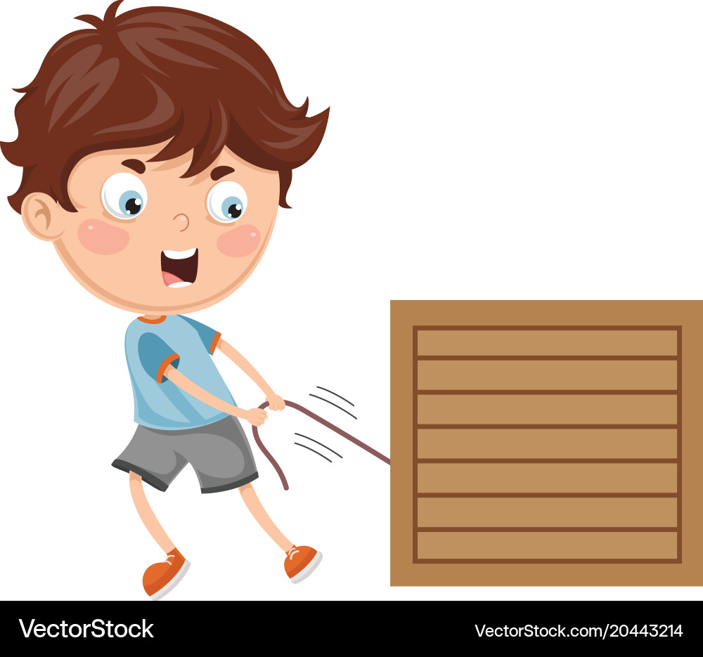 Kid pulling Royalty Free Vector Image - VectorStock