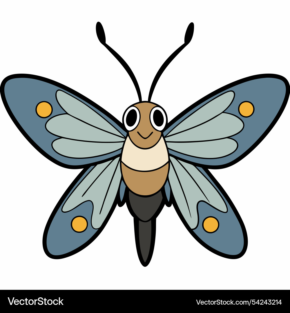 Long-tailed skipper butterfly on a white Vector Image