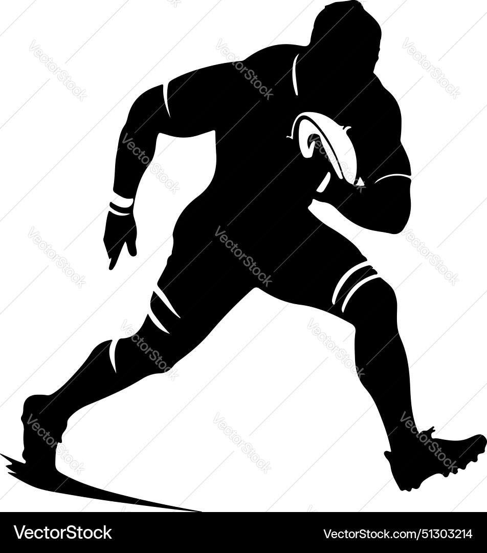 Rugby player silhouette Royalty Free Vector Image