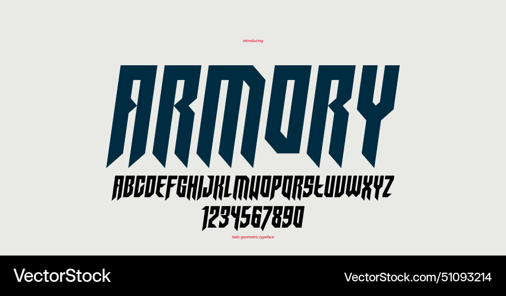 Sharp and bold italic display font for logo Vector Image