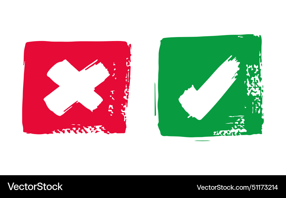 Tick check mark and cross-mark 7 Royalty Free Vector Image