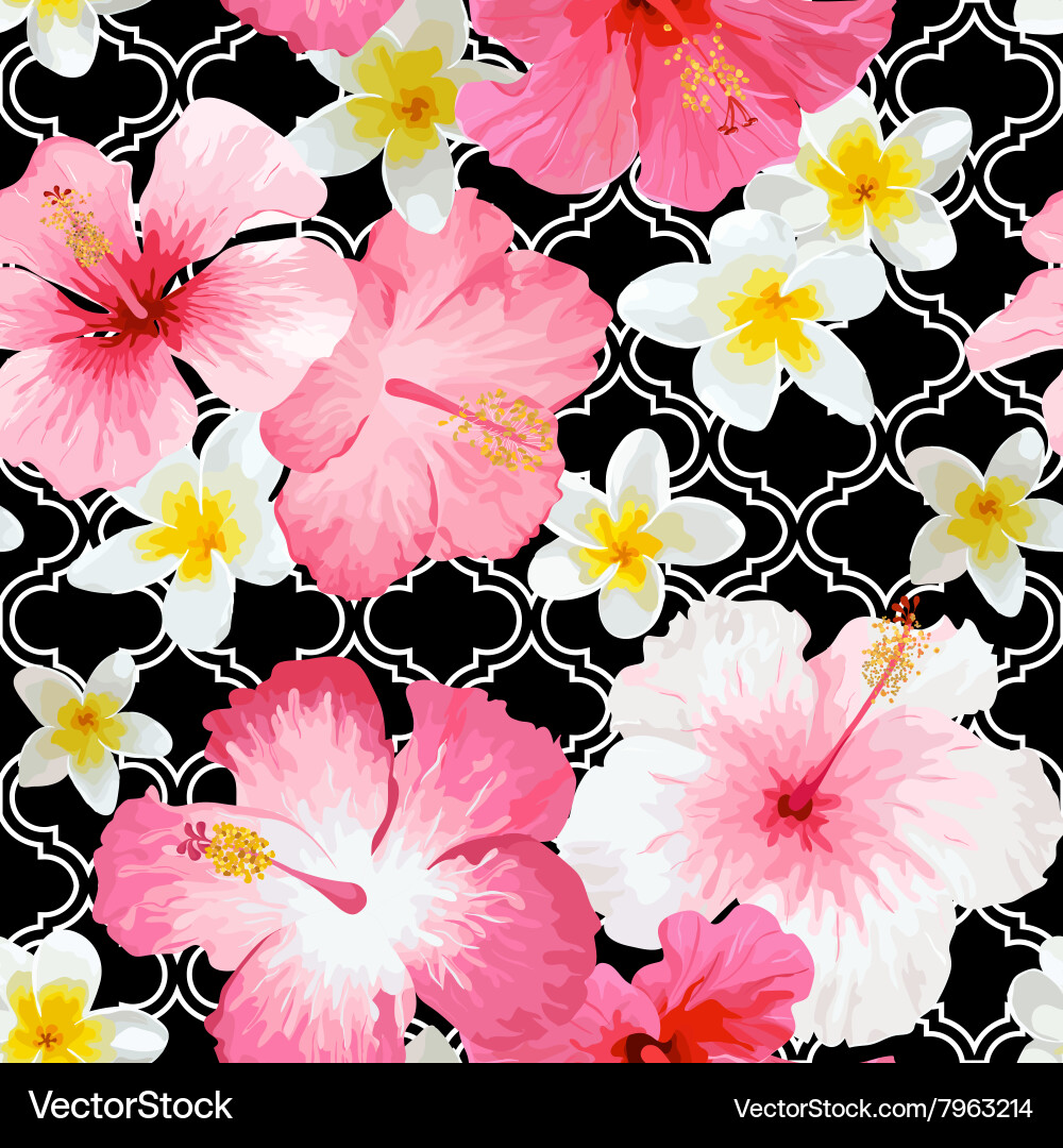 Tropical Floral Seamless Pattern Royalty Free Vector Image