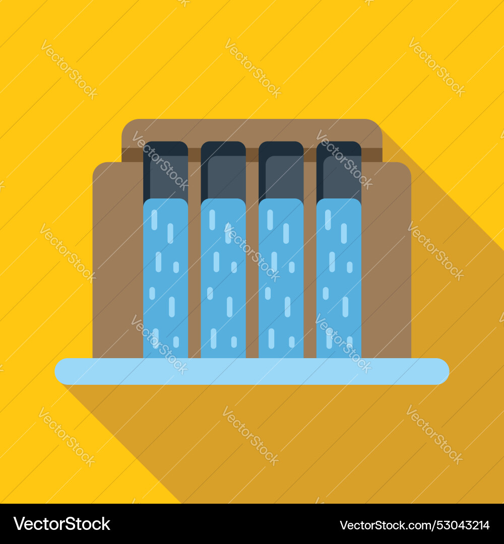 Water flowing through a hydroelectric power plant Vector Image