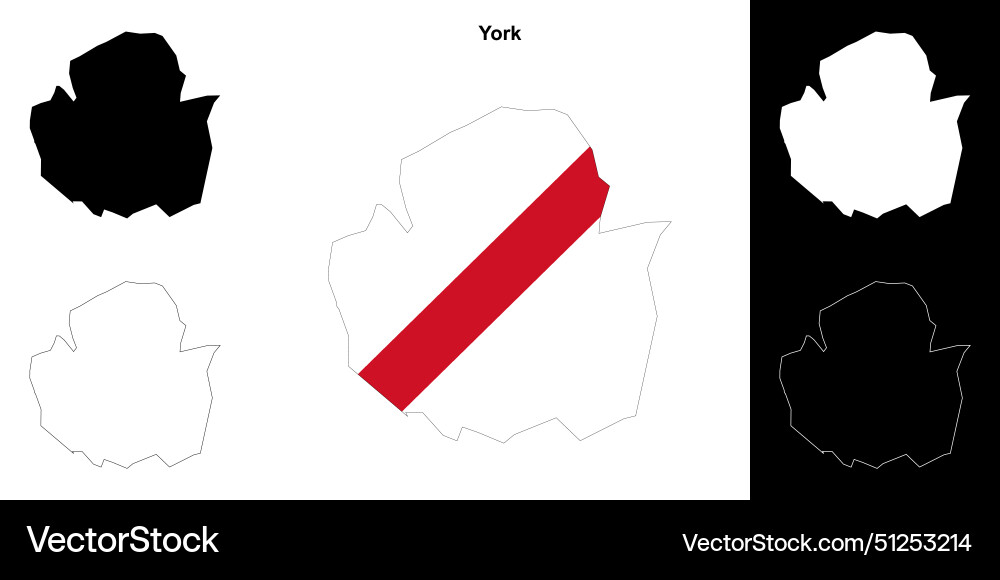York outline map Royalty Free Vector Image - VectorStock