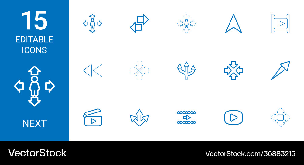 15 next icons Royalty Free Vector Image - VectorStock
