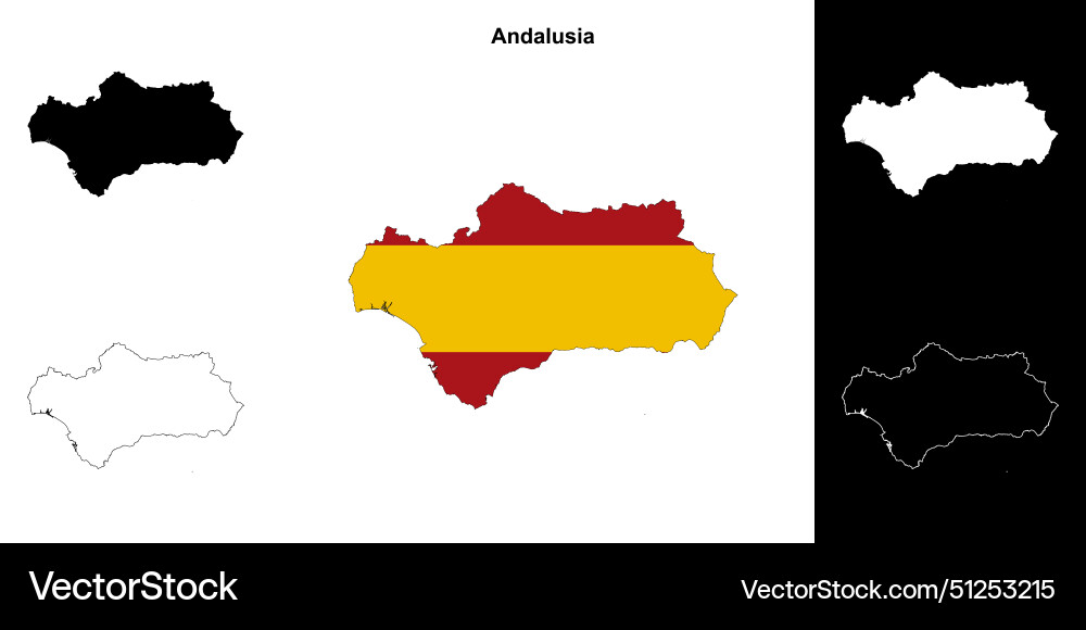 Andalusia outline map Royalty Free Vector Image