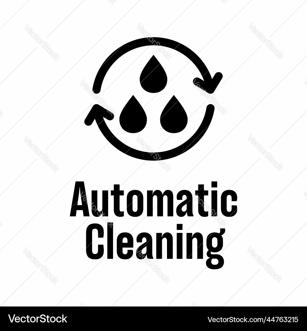 Automatic cleaning information sign Royalty Free Vector