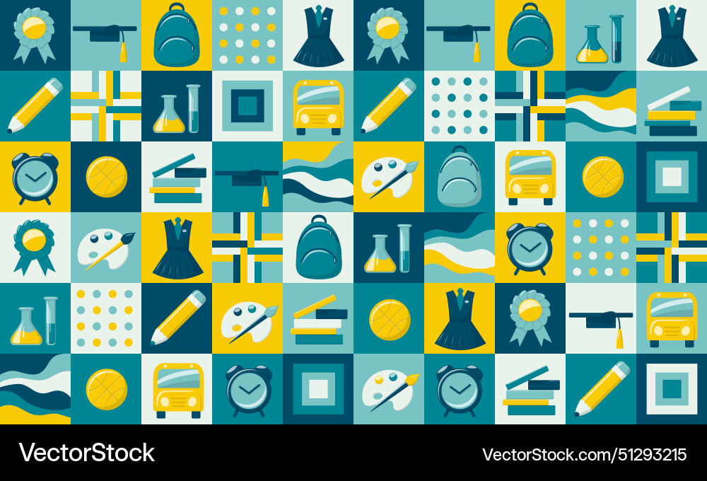 Back to school background with geometric pattern Vector Image