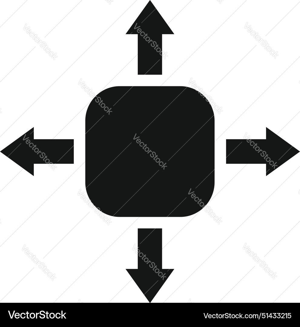 Black directional arrows icon on white background Vector Image