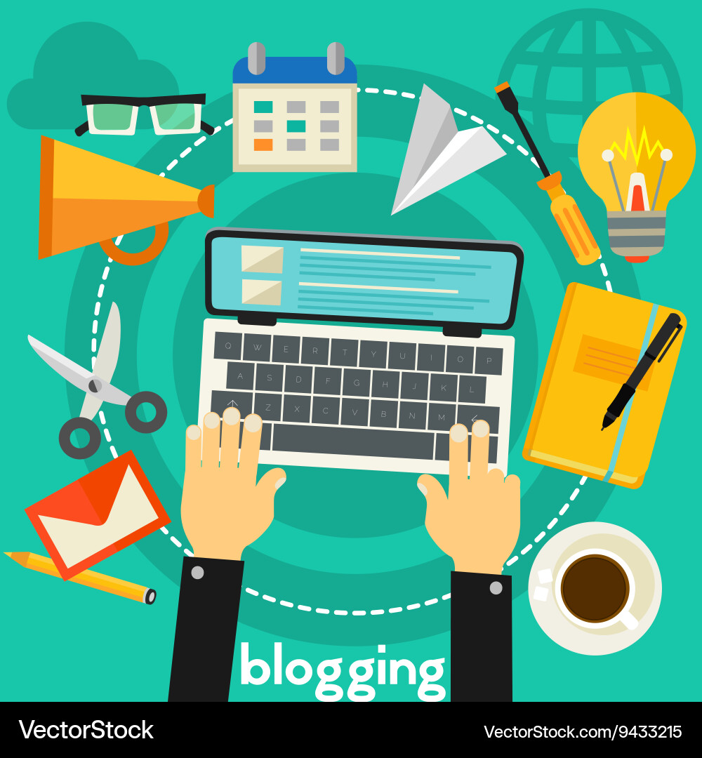 Blogging concept Royalty Free Vector Image - VectorStock