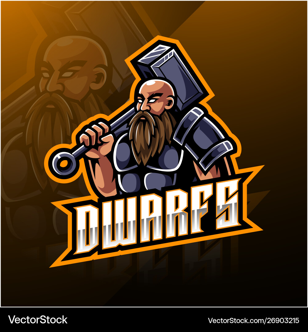 Dwarfs e sport logo design Royalty Free Vector Image
