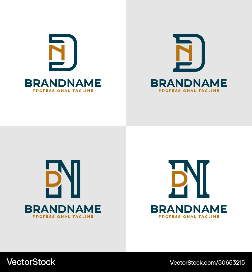 Elegant letters dn and nd monogram logo suitable Vector Image