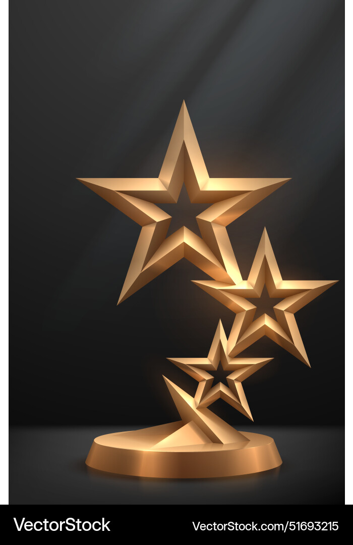Golden star award on black background Royalty Free Vector