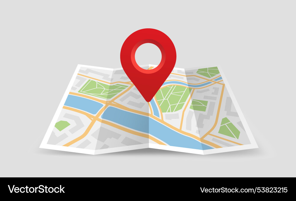 Map with gps pin navigation and direction city Vector Image