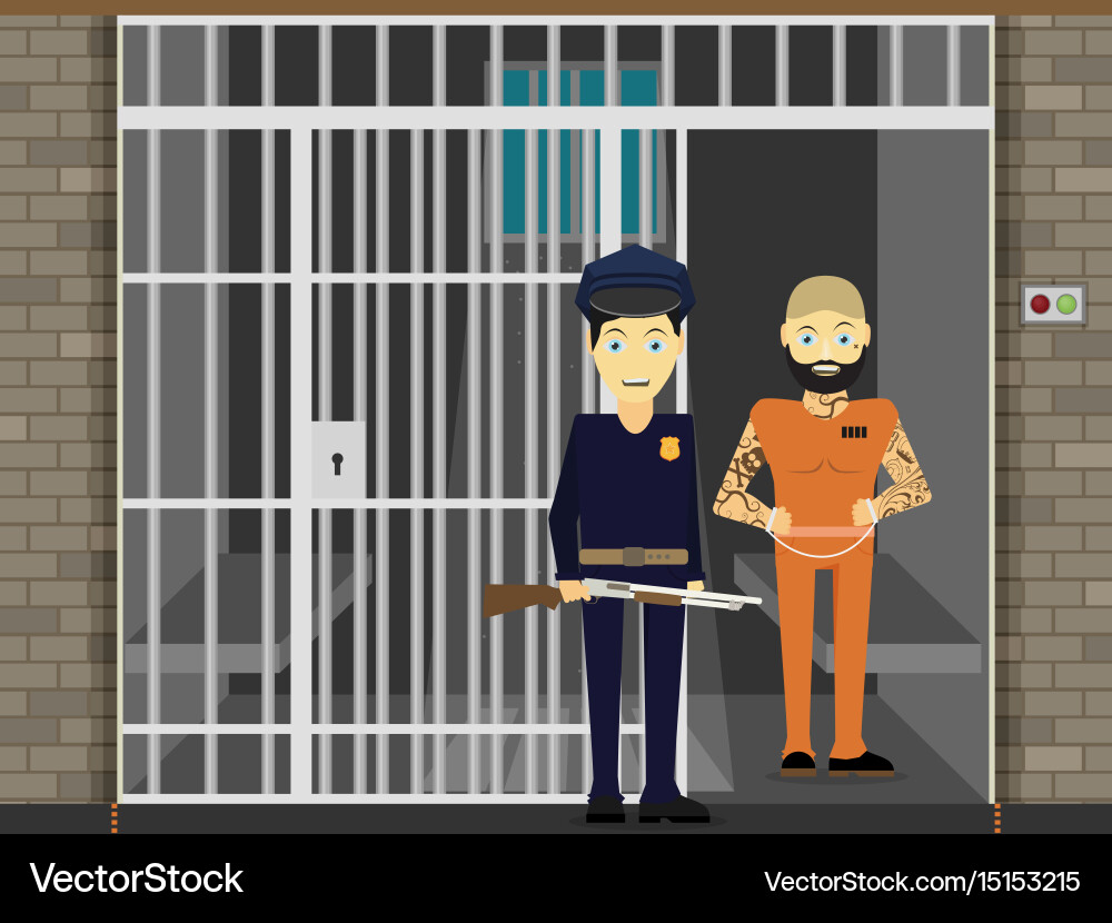 Prisoner flat of prison cell Royalty Free Vector Image