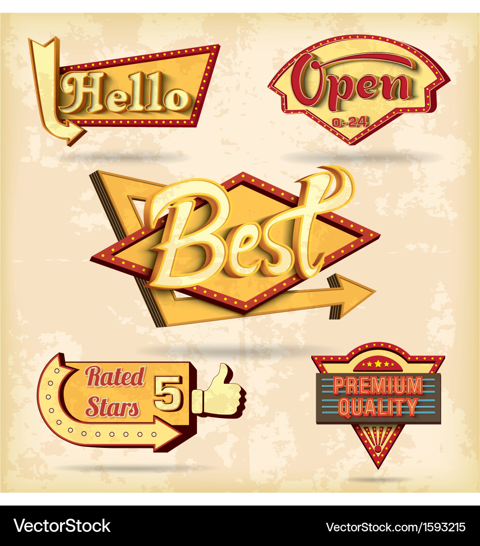 Retro boards design set Royalty Free Vector Image