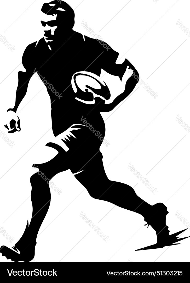 Rugby player silhouette Royalty Free Vector Image