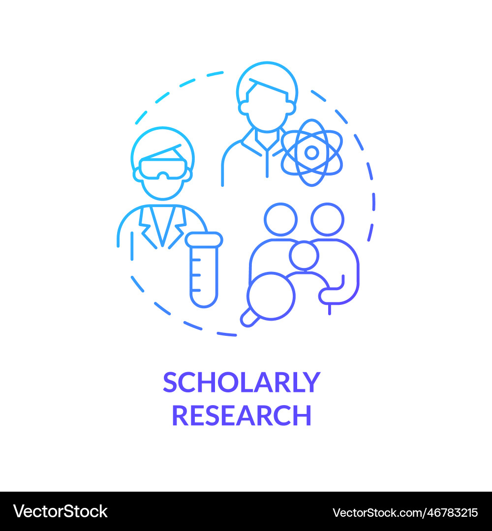 Scholarly research blue gradient concept icon Vector Image