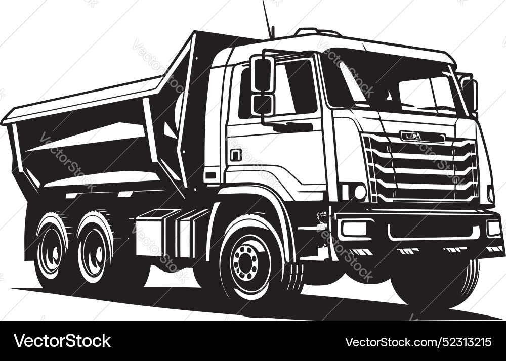 Sleek strength dump truck graphic emblem Vector Image