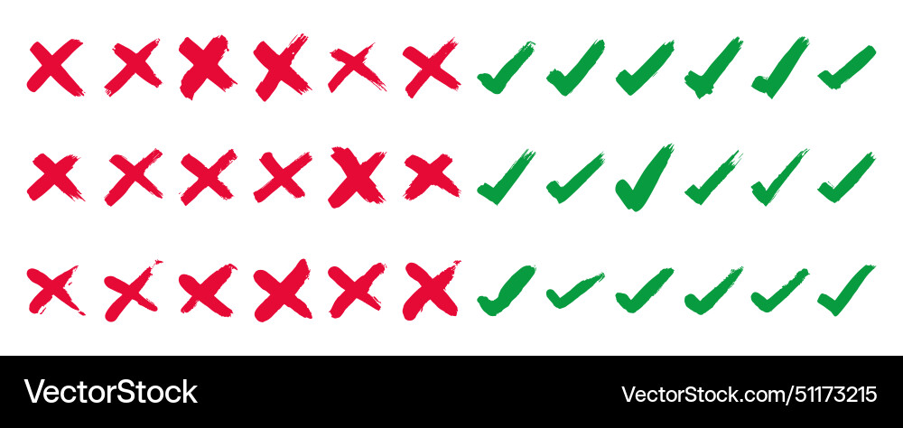 Tick check mark and cross-mark collection 1 Vector Image