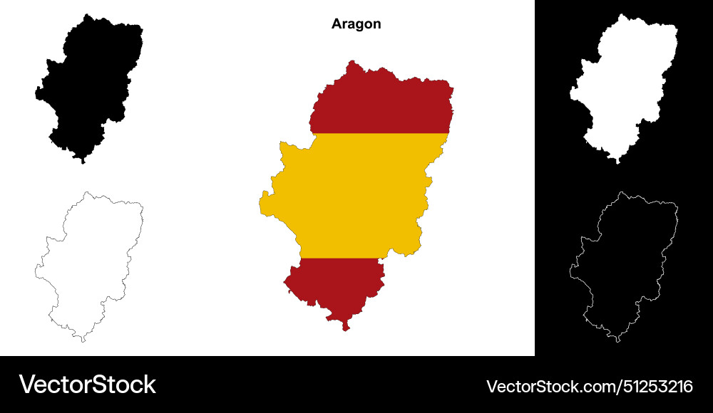 Aragon outline map Royalty Free Vector Image - VectorStock