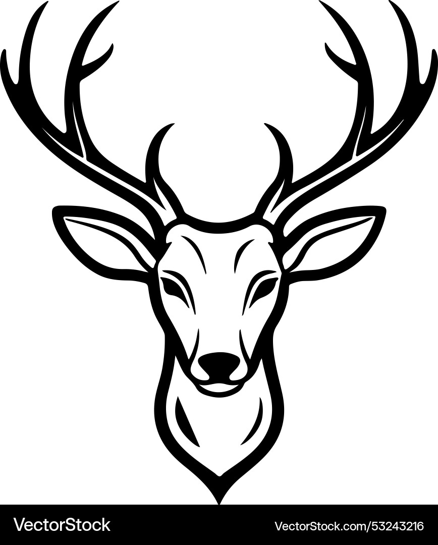 Deer head outline Royalty Free Vector Image - VectorStock