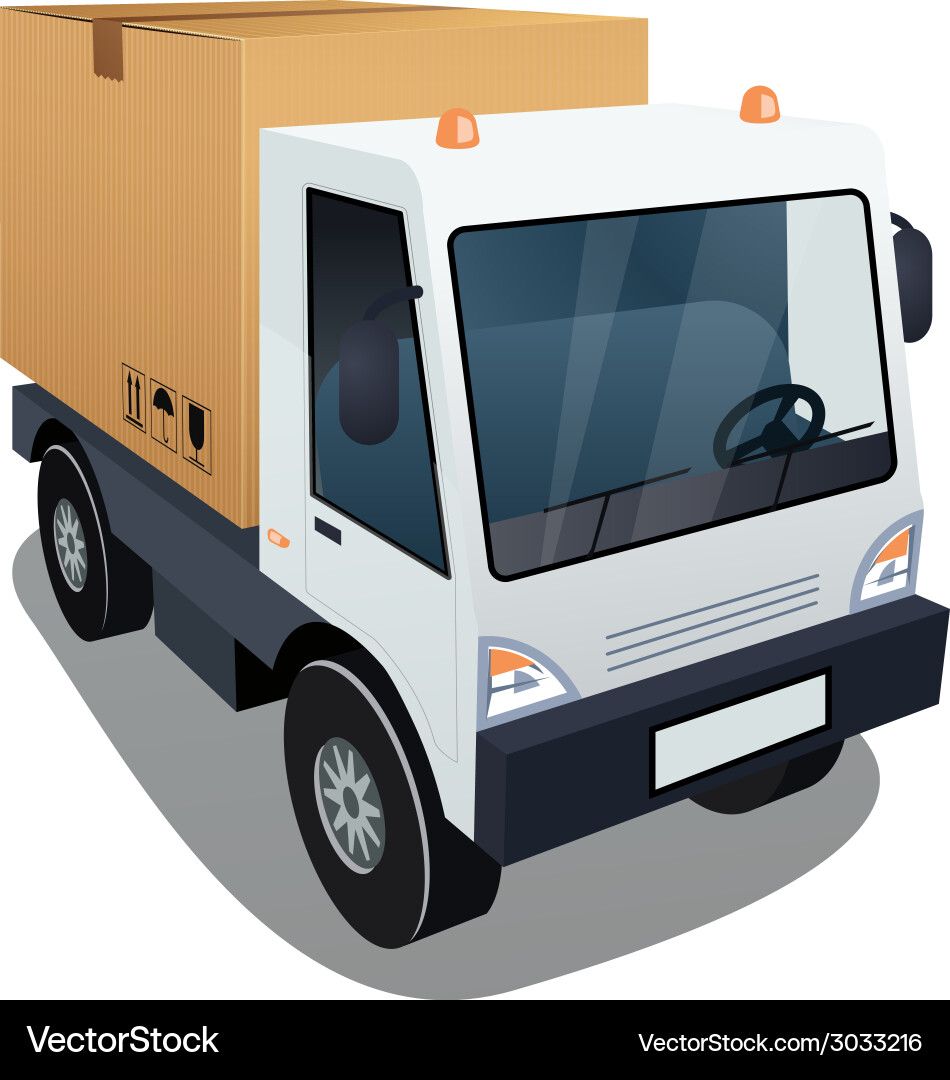 Delivery truck with a big box Royalty Free Vector Image