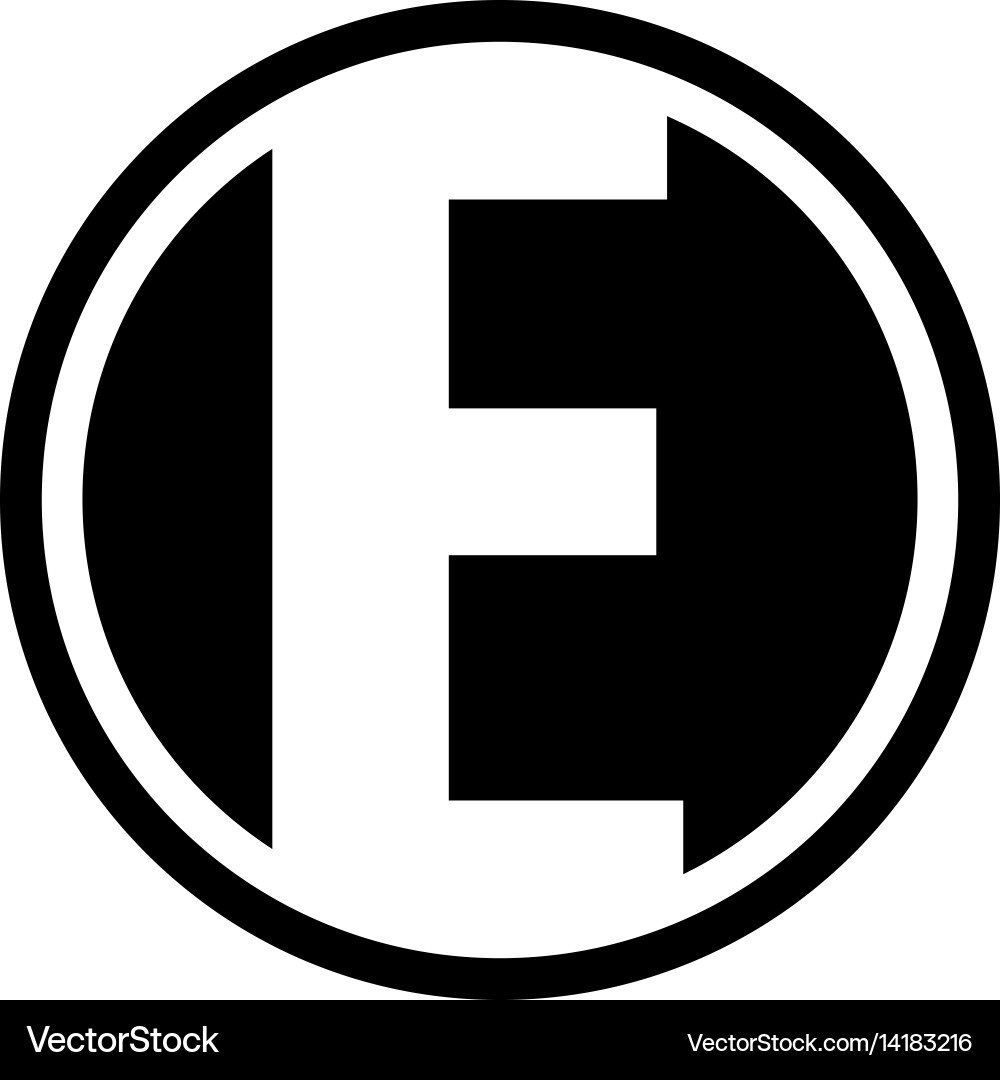 Elegant E Logo - Round Lettermark Royalty Free Vector Image