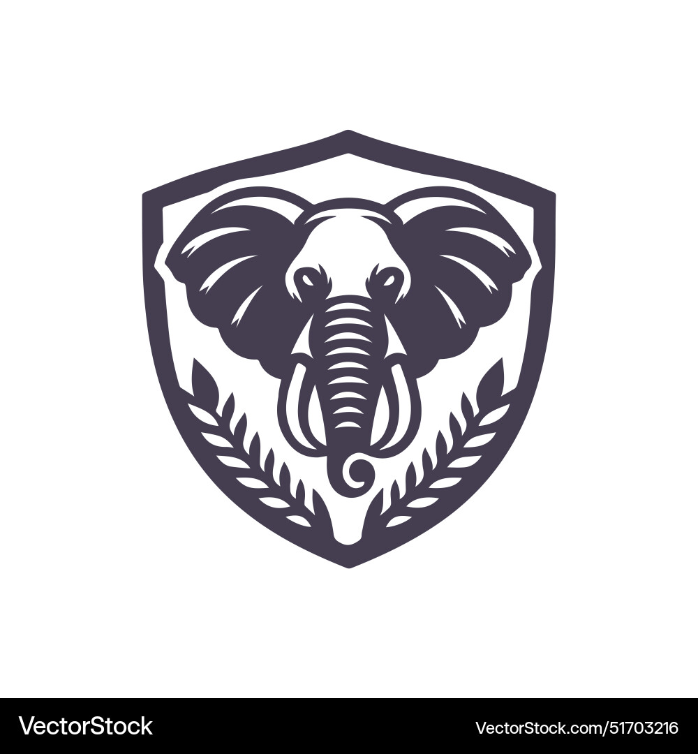Elephant shield logo Royalty Free Vector Image