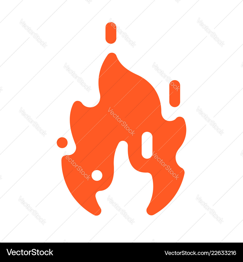 Fire flames with sparks new orange icon Royalty Free Vector